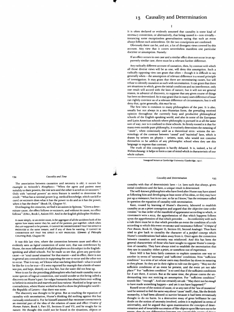 Anscombe - Causality and Determination - Full | PDF