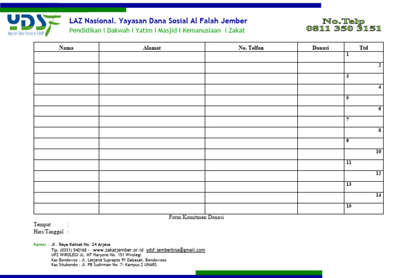 Form Komitmen Donasi | PDF