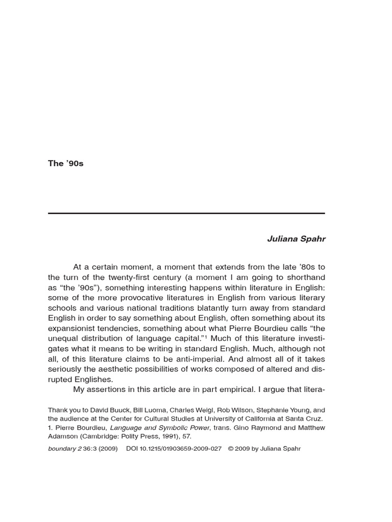 The 90s | PDF | English Language | Linguistics