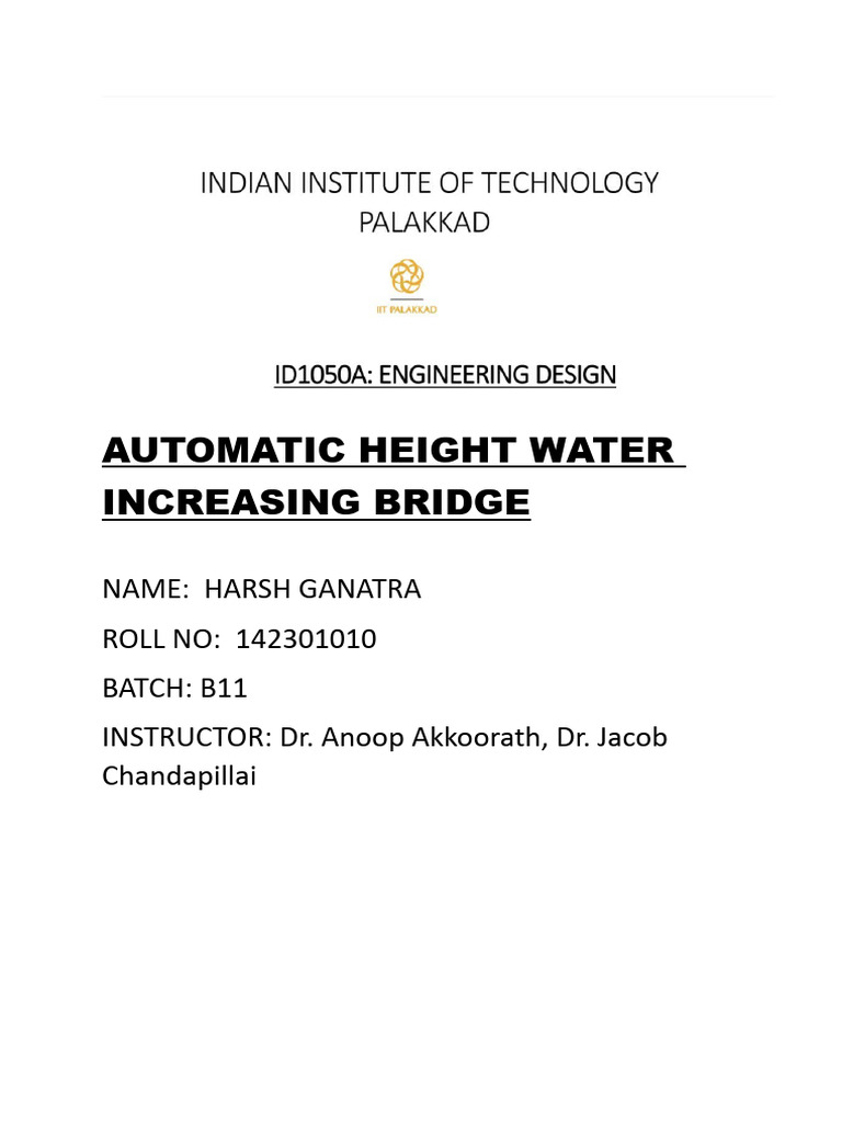 Automatic Height-Adjusting Bridge | PDF | Arduino | Flood