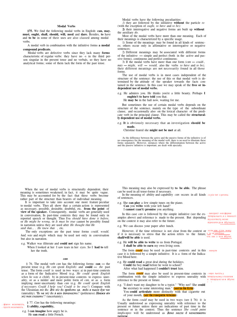 Modal Verbs Theory | PDF | Verb | Perfect (Grammar)