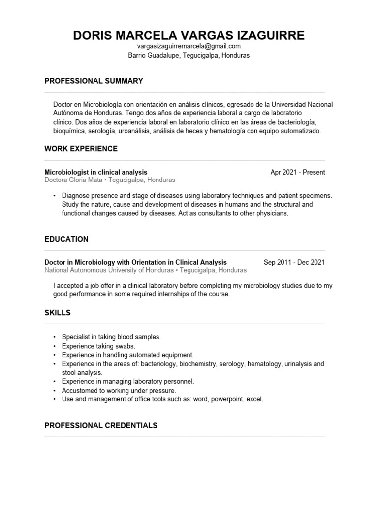 Curriculum Marcela Vargas | PDF | Medicine | Health Care