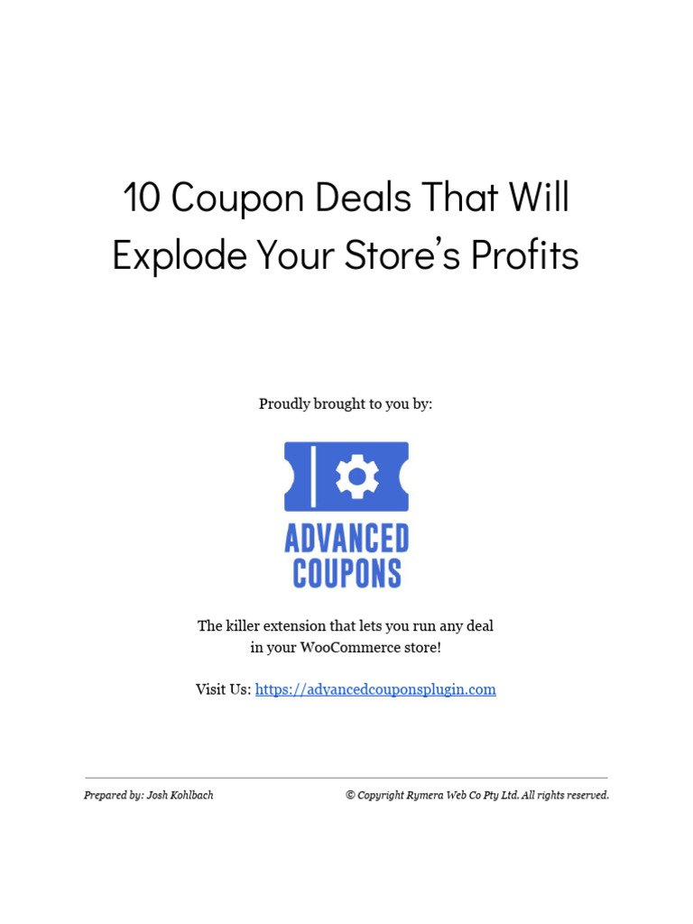10 Coupon Deals That Will Explode Your Stores Profits | PDF | Coupon ...