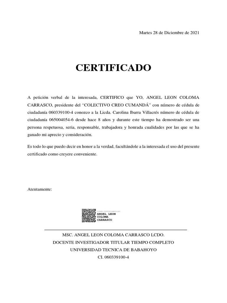 CERTIFICACIÓN | PDF