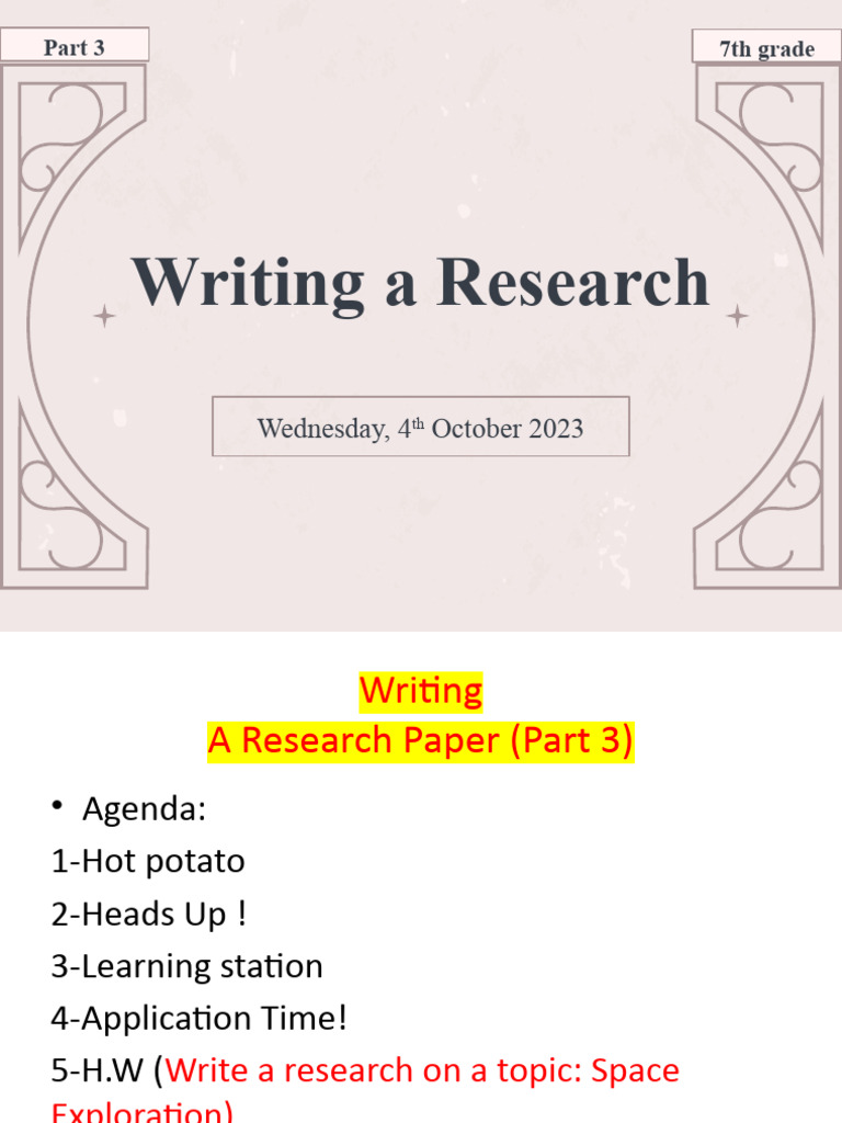 Writing A Research Paper Part 3 | PDF