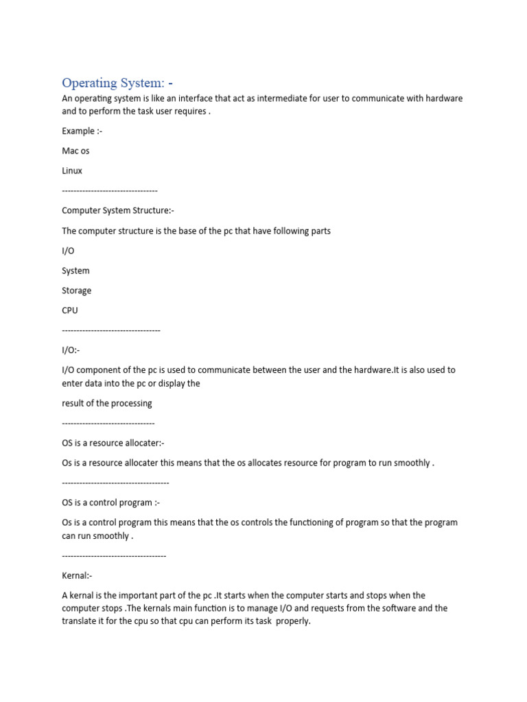 Operating System Easy Slide 01,02 | PDF | Computer Data Storage | Operating System