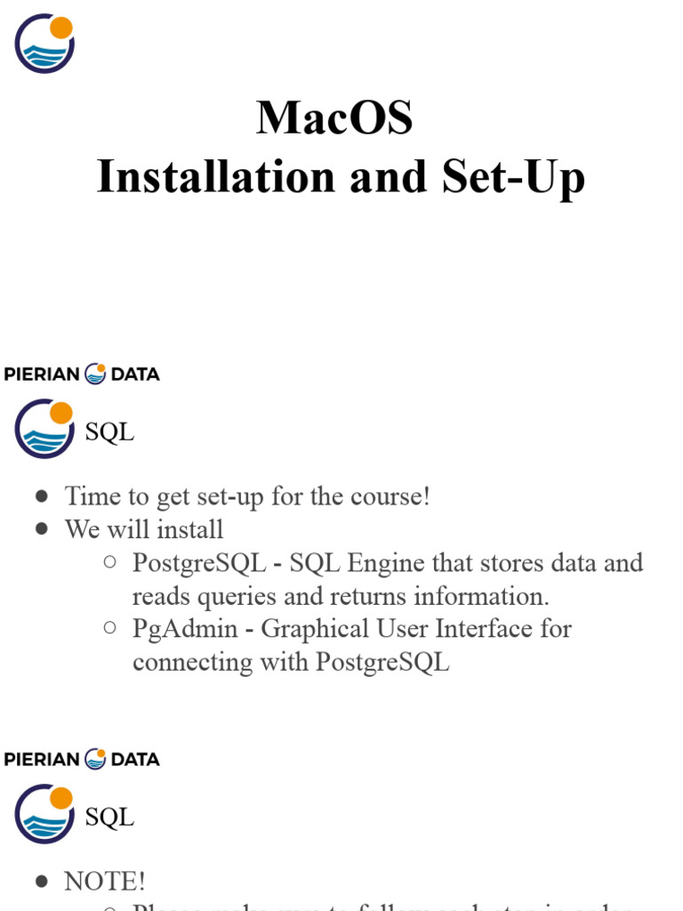 MacOS PostgreSQL Setup Guide | PDF | Teaching Methods & Materials | Computers