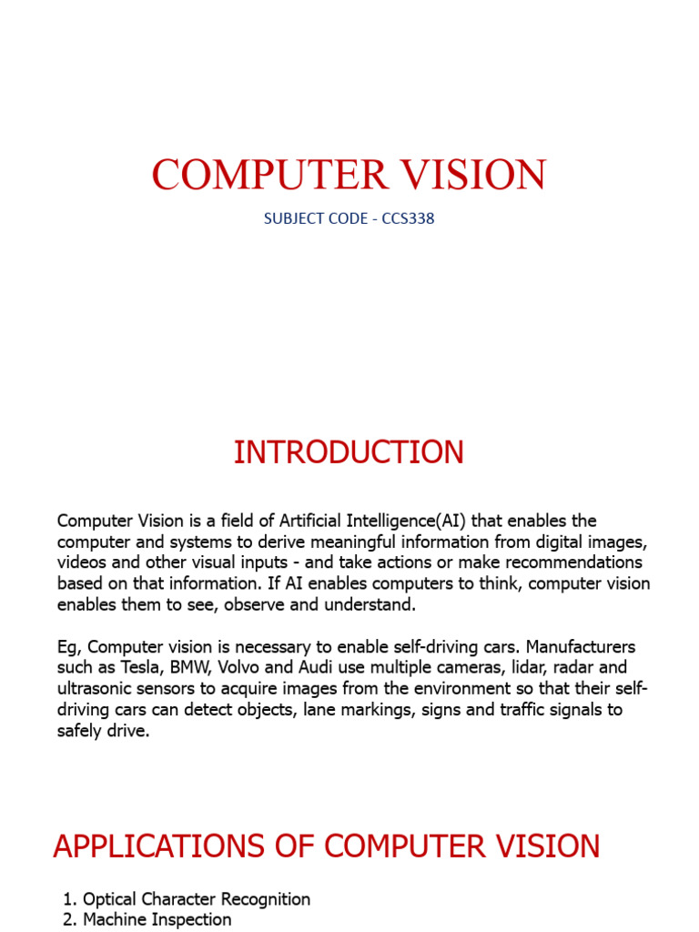 Computer Vision | PDF