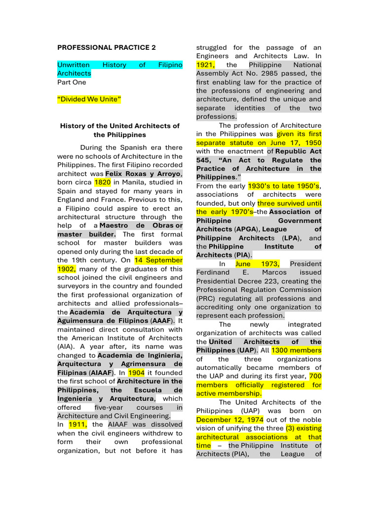 Prof-Prac | PDF | Architect | Philippines