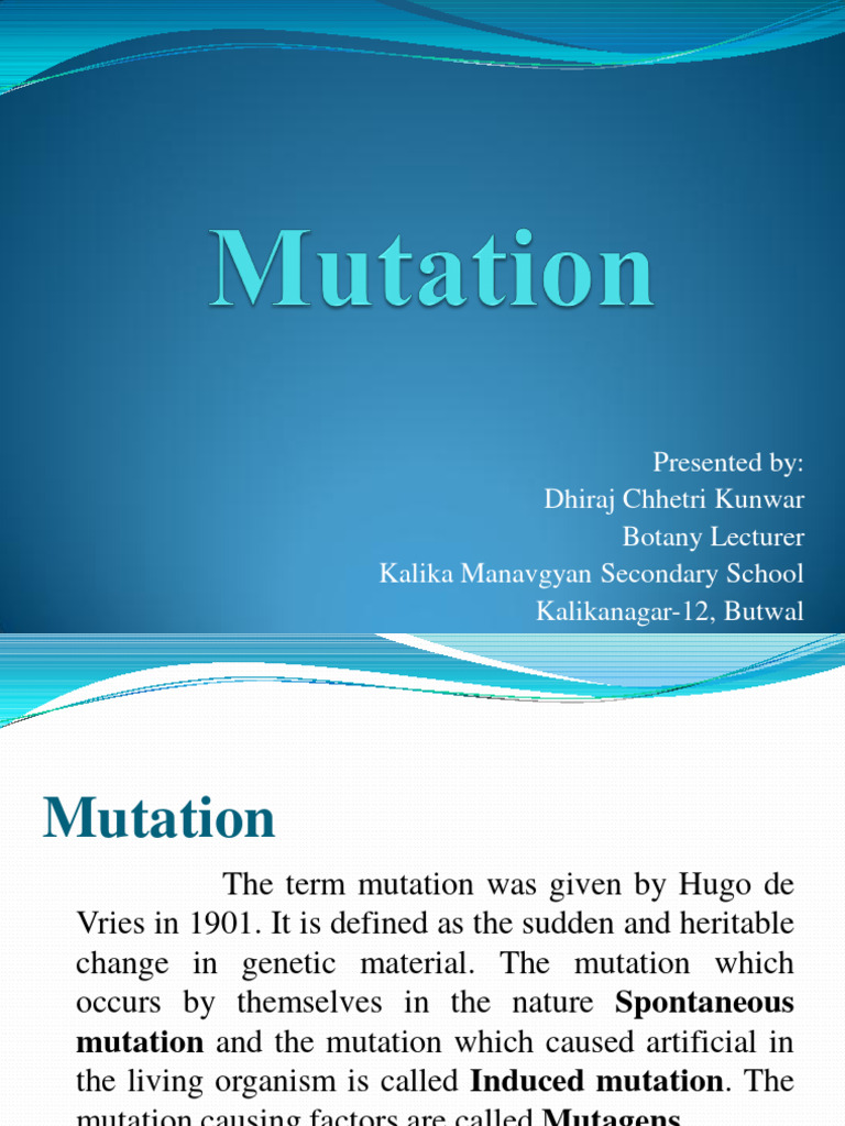 Mutation Note Class 12 | PDF | Ploidy | Mutation