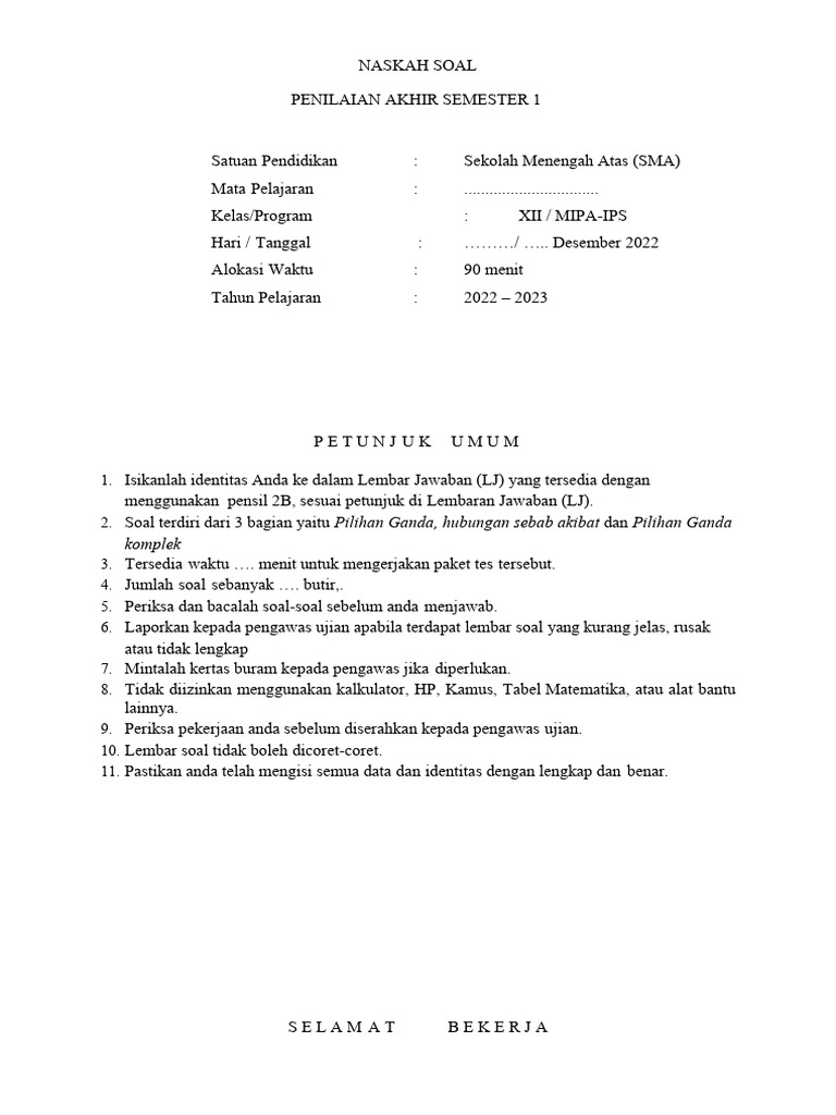 Soal Pas 1 KLS 12 Bing Umum TP 22.23 Okk | PDF | Avian Influenza | Influenza A Virus Subtype H5 N1