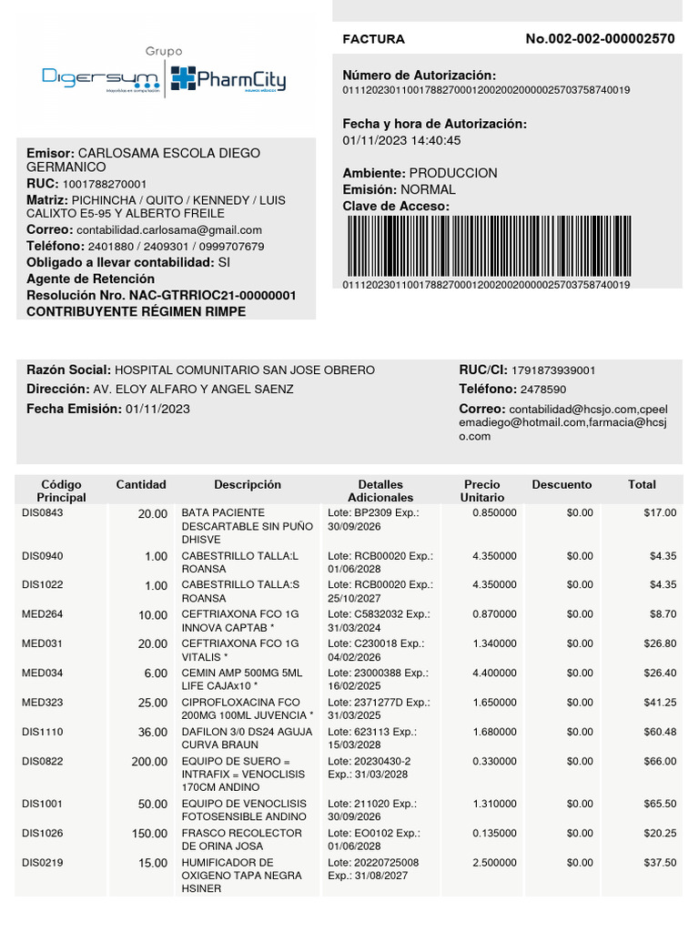 Fac 002-002-000002570 | PDF | Contabilidad | Documentos empresariales