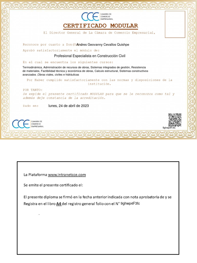 Certificado Modular 3 | PDF