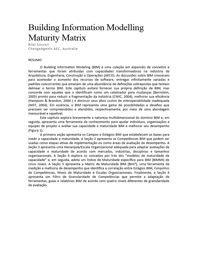 Building Information Modelling Maturity Matrix - Tradução | PDF | Cobit ...