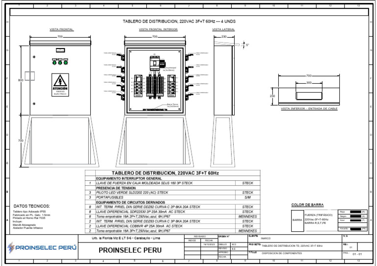 Esquema Tablero Distribución 220V | PDF