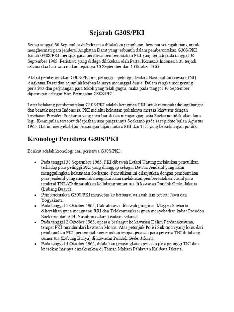 Sejarah G30S PKI | PDF