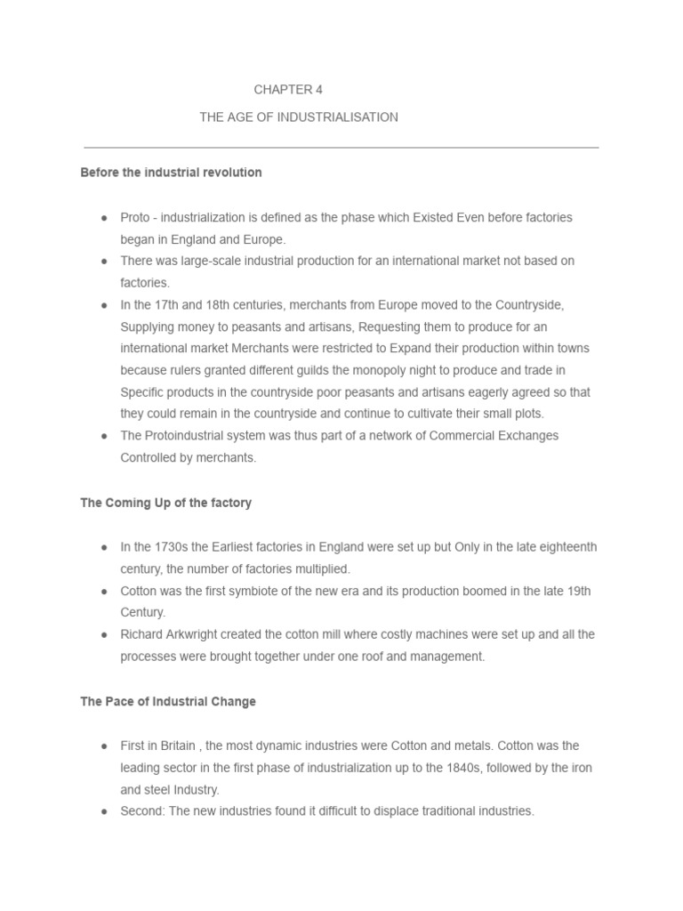 CHAPTER 4 History Age of Industrialisation | PDF | Weaving | Industrial ...