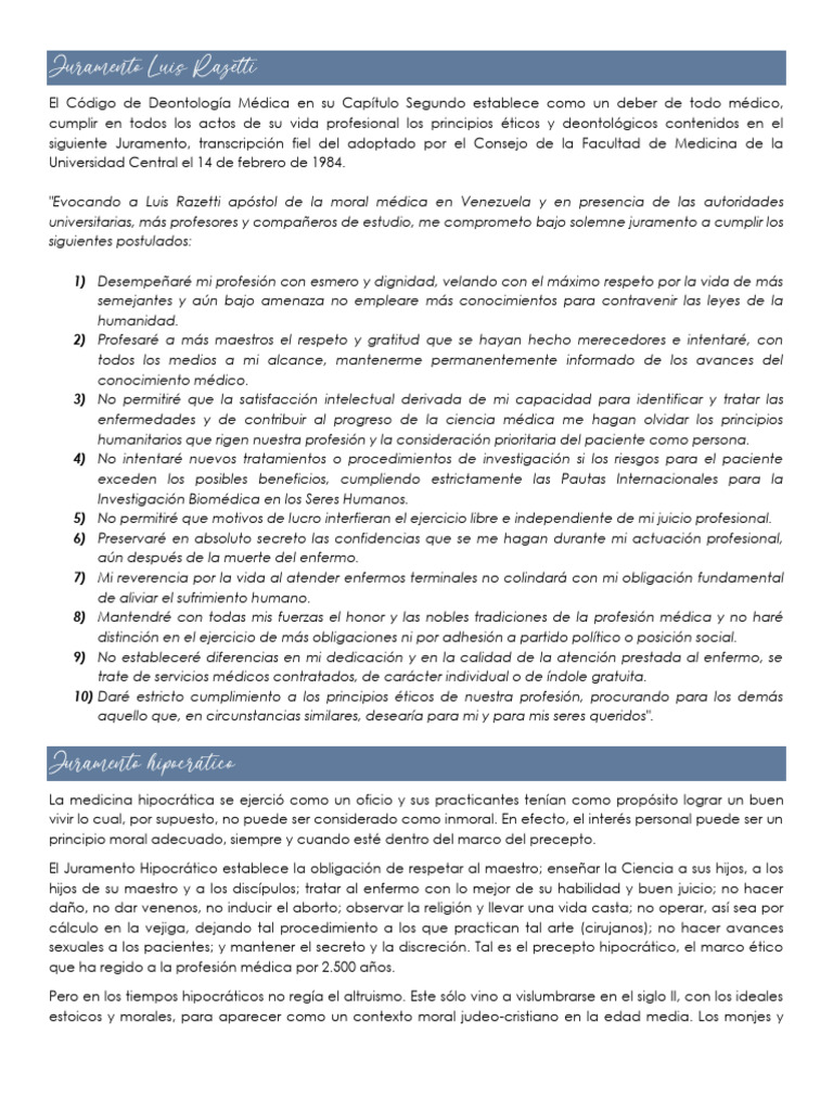 Juramentos Pdf Moralidad Medicina