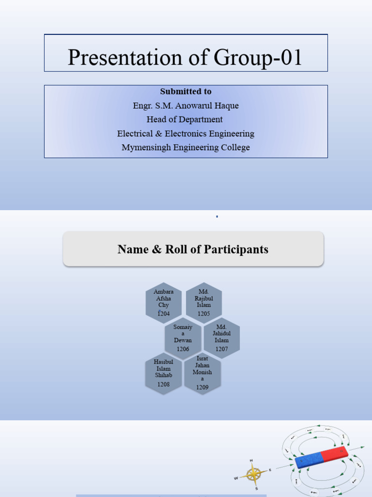 EEE-1201 Final Presentation0000 | PDF | Magnetic Field | Electromagnetic Induction
