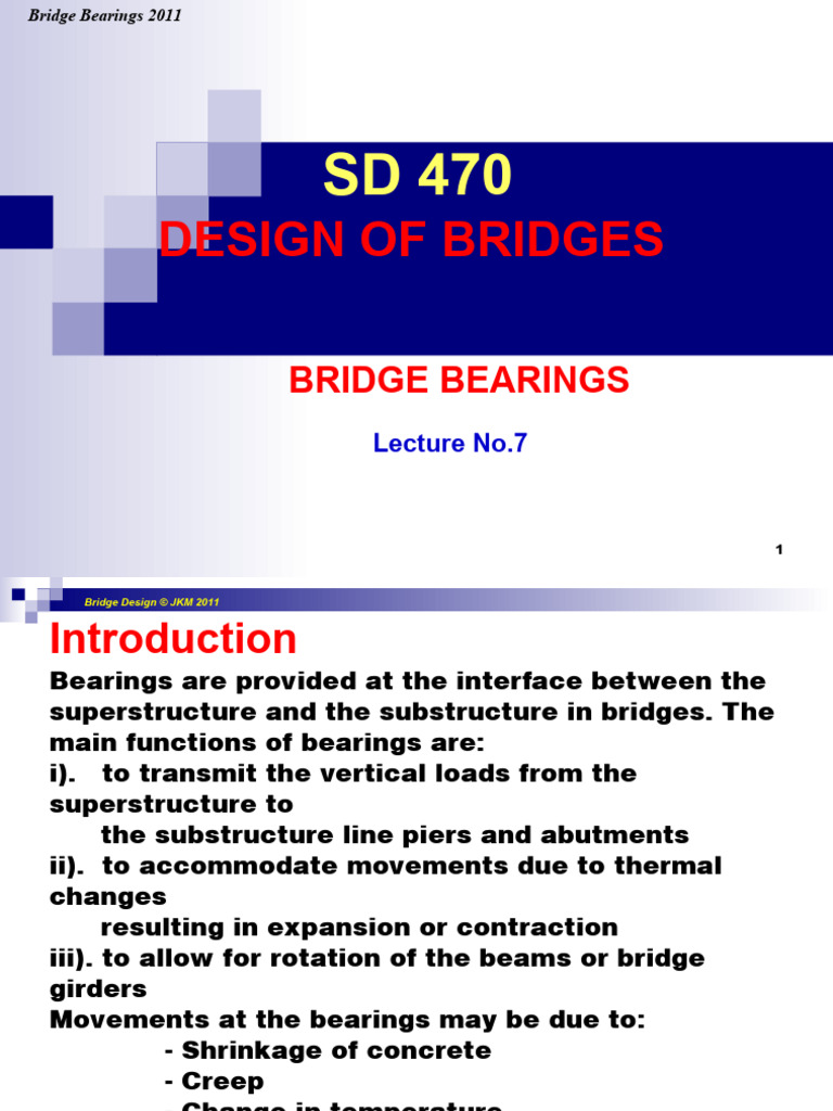 Lecture No.7 - BridgeBearings - 2 | PDF | Creep (Deformation) | Young's Modulus