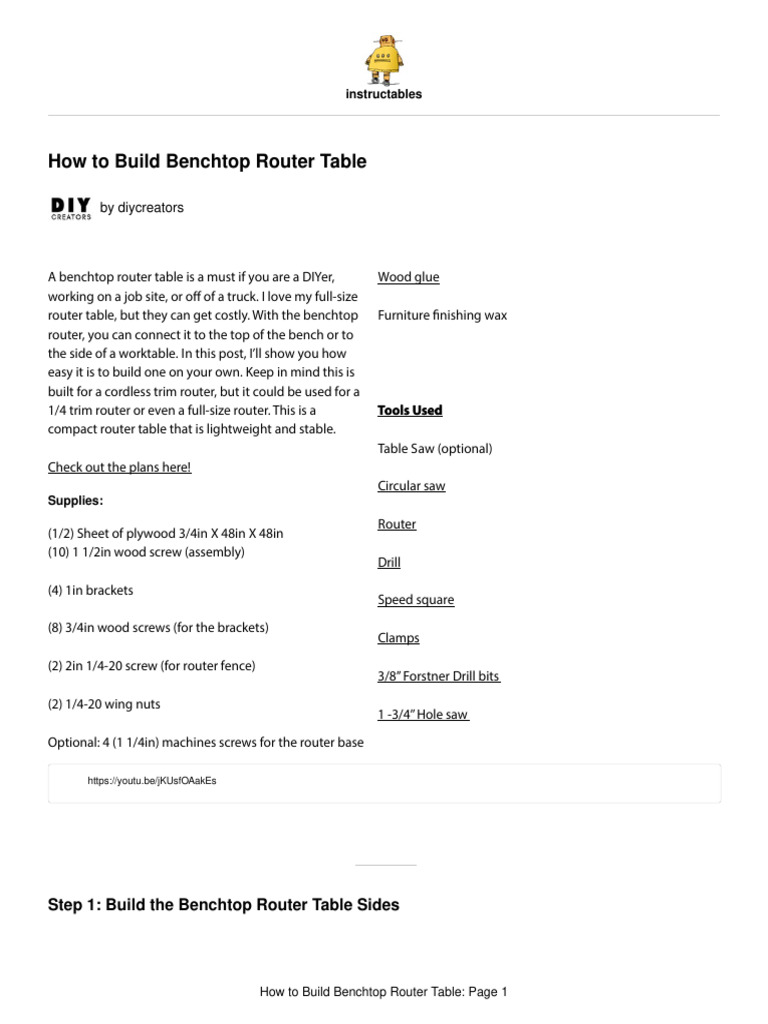 How-to-Build-Benchtop-Router-Table | PDF | Countertop | Drill