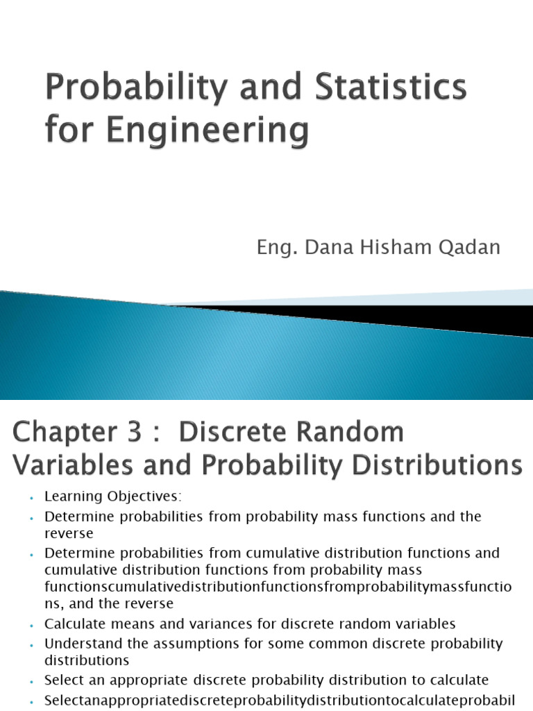 CH (3) Part1 | PDF | Probability Distribution | Random Variable