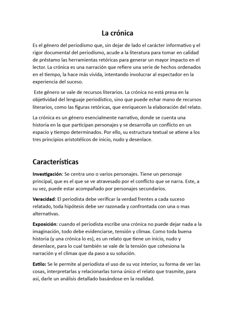 LA CRÓNICA | PDF | Narración