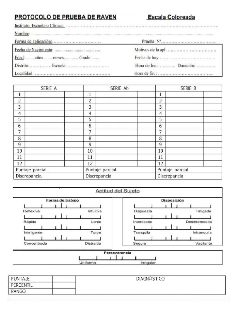 Protocolo Raven - niños | PDF