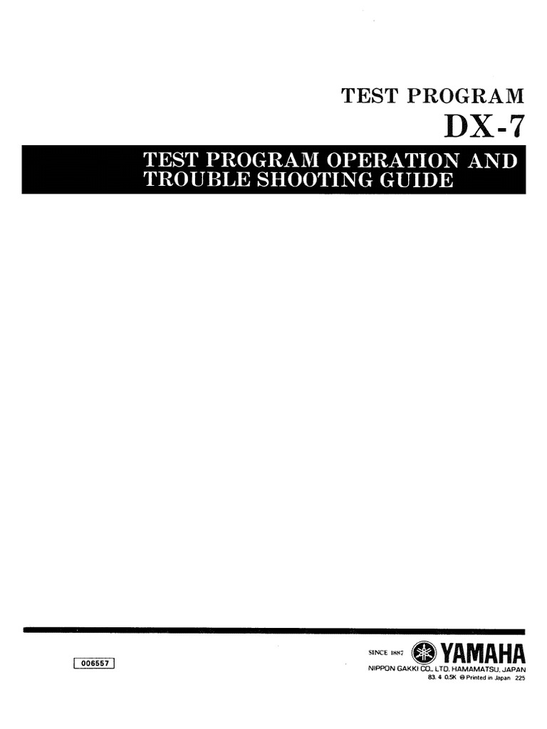 Yamaha DX 7 Test Program | PDF