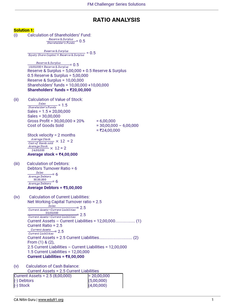 06 Challenger Series Solutions | PDF | Cost Of Capital | Balance Sheet