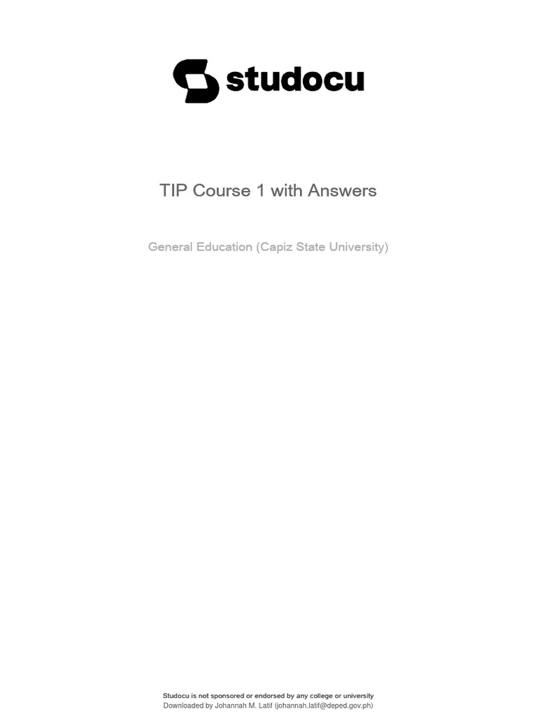 Tip Course 1 | PDF | Teachers | Learning