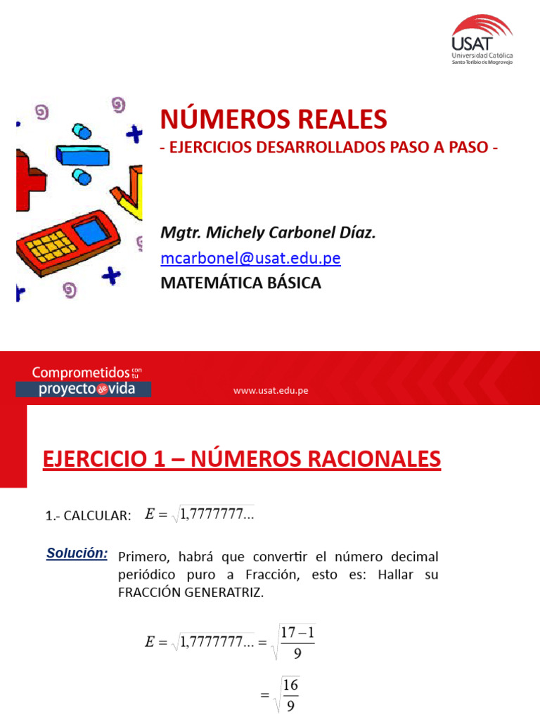 Numeros Reales - Ejercicios Desarrollados Paso A Paso | PDF | Número ...