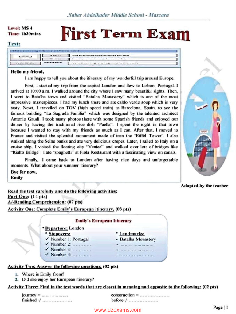 Dzexams 4am Anglais 875690 | PDF