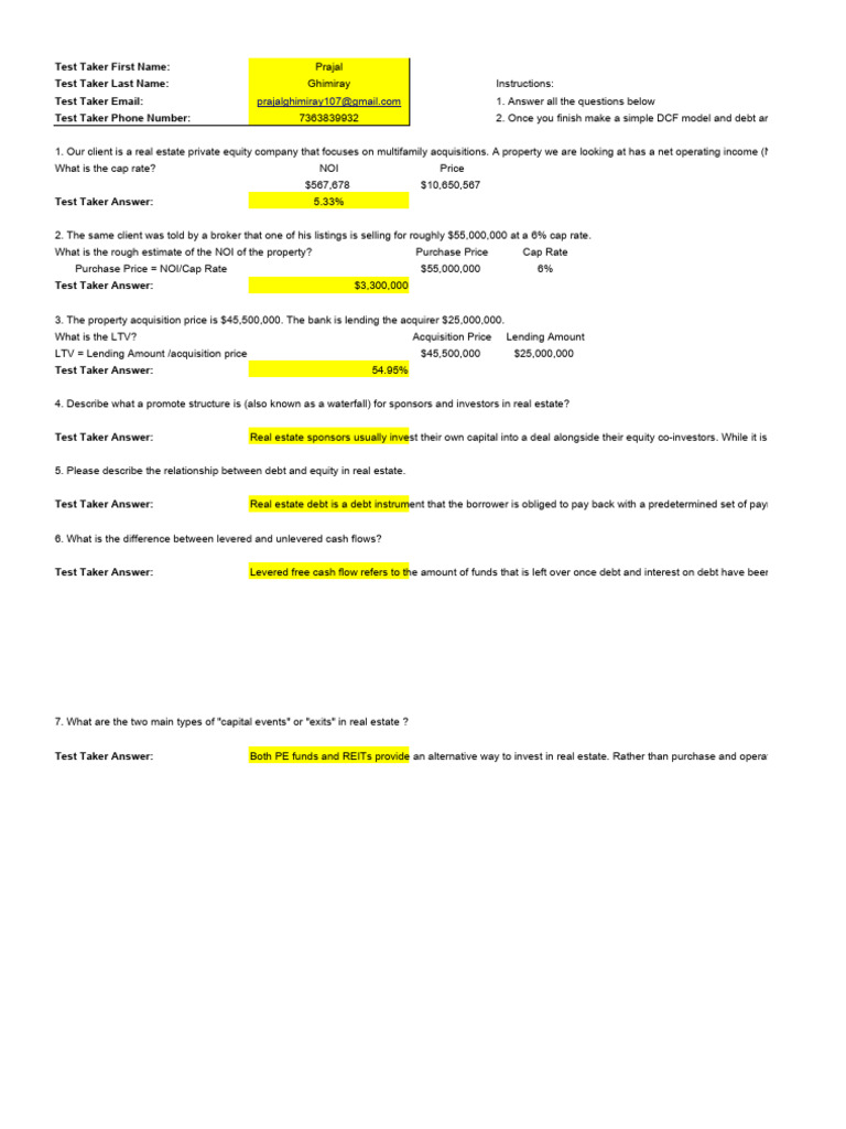 Gallagher & Mohan - DCF - Modeling - Example - Deal | PDF | Debt ...