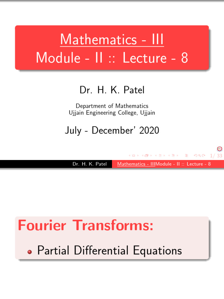 Fourier Transforms in PDE Solutions | PDF | Partial Differential ...