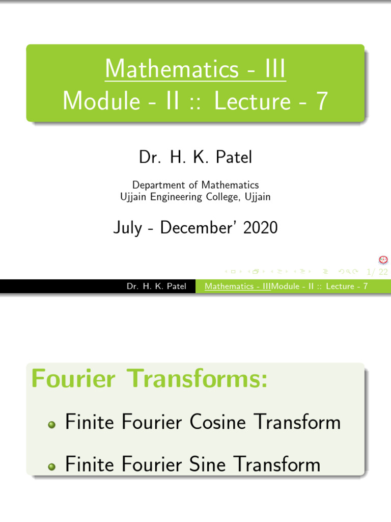 Finite Fourier Transforms Explained | PDF | Fourier Transform ...