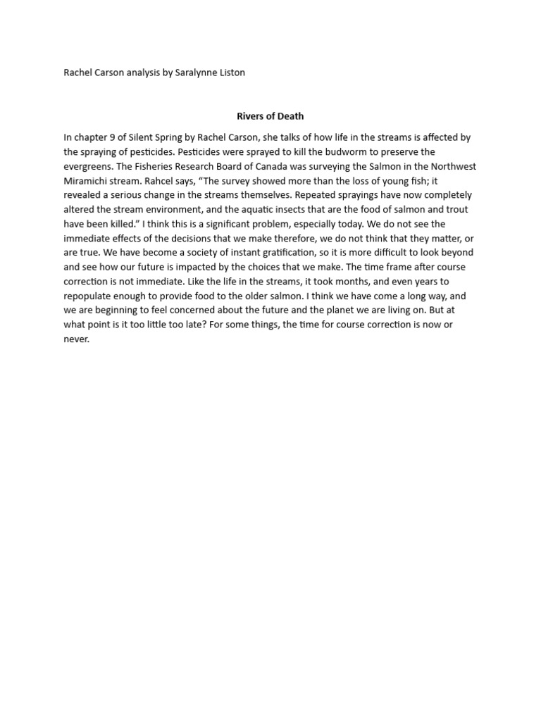 ss- rachel carson silent spring summary | PDF