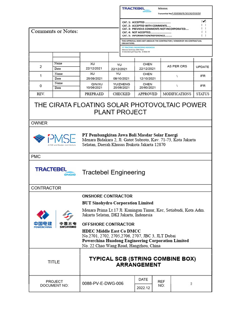 0088-Pv-E-Dwg-006 Typical SCB (String Combiner Box) Arrangement Rev.2 ...