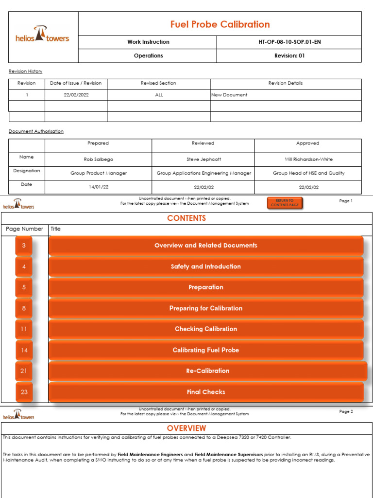 HT OP 08 10 SOP en Fuel Probe Calibration English | PDF | Printer (Computing) | Personal ...
