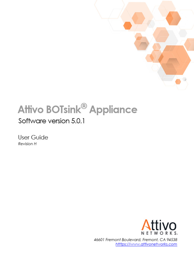 Attivo BOTsink Appliance User Guide | PDF | Radius | Computer Networking
