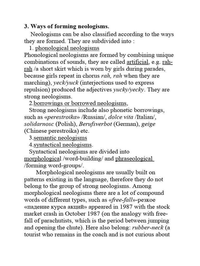 Lecture 9 Neologisms and their classifications (копия) | PDF ...