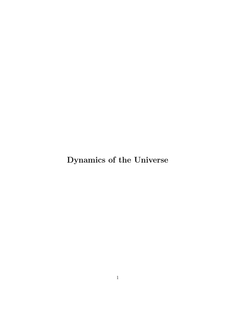 Dynamics of The Universe | PDF | Universe | Big Bang