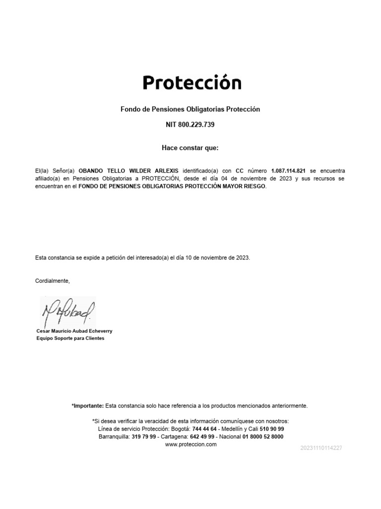 Afp Wilder Alexis Tello | PDF | Finanzas y dinero