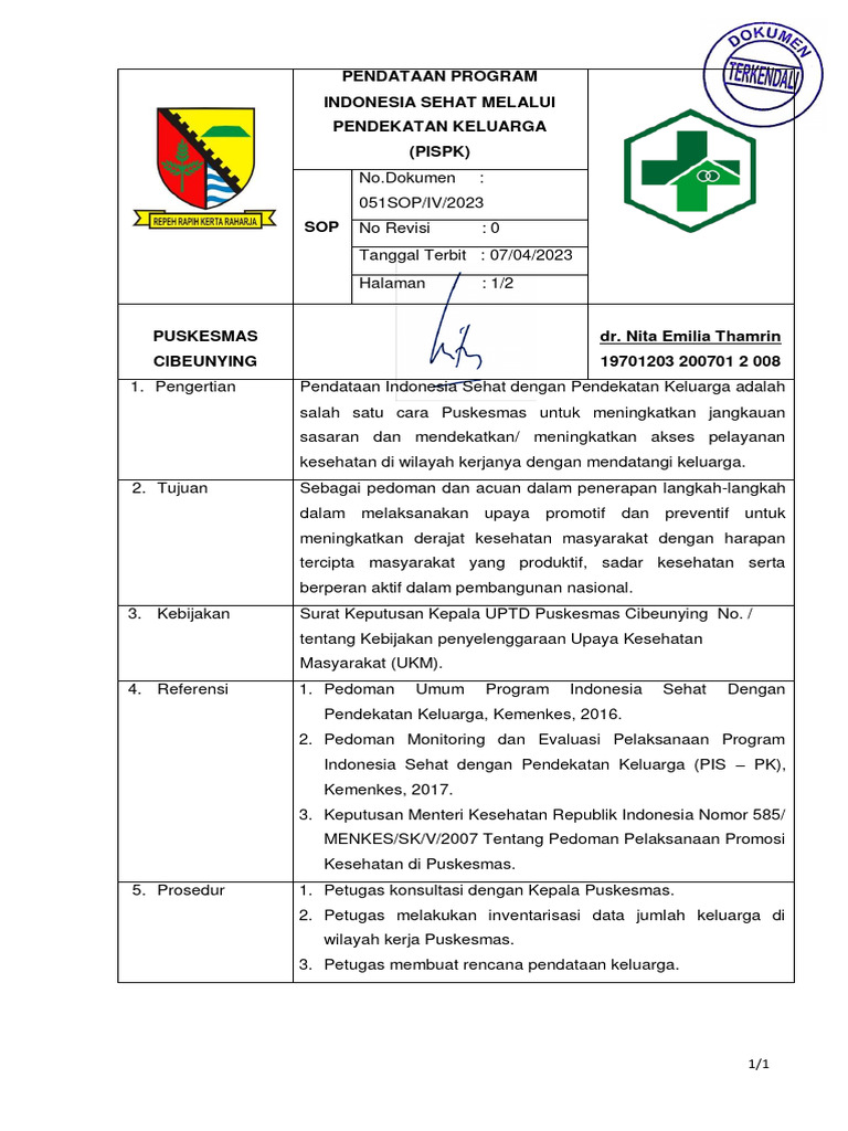 Sop Pispk | PDF | Kesehatan Holistik