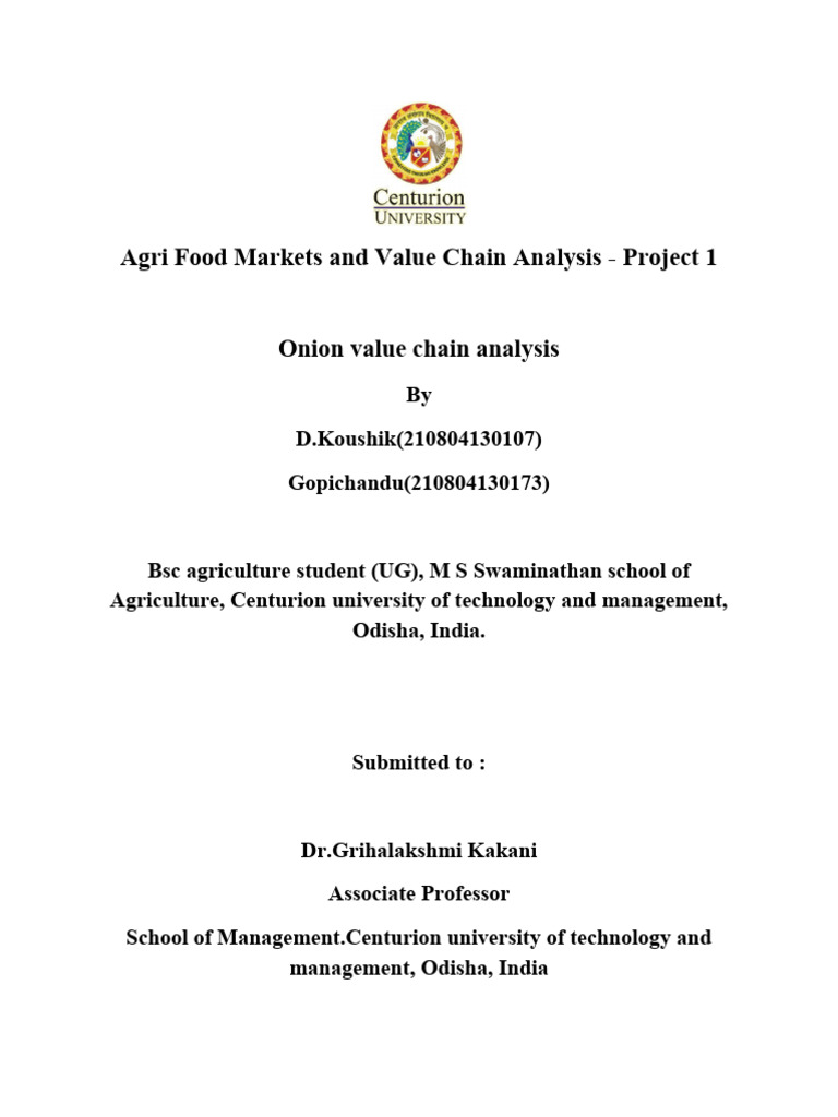 Onion Value Chain Analysis | PDF | Onion | Agriculture
