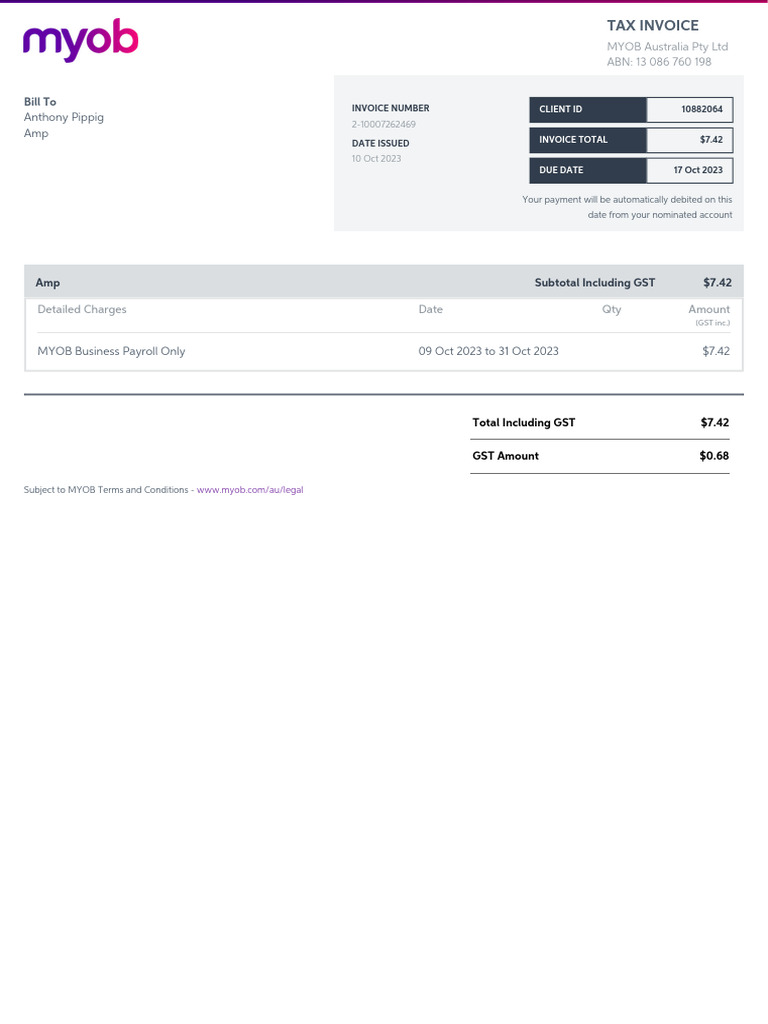 Myob Inv 2-10007262469 | PDF