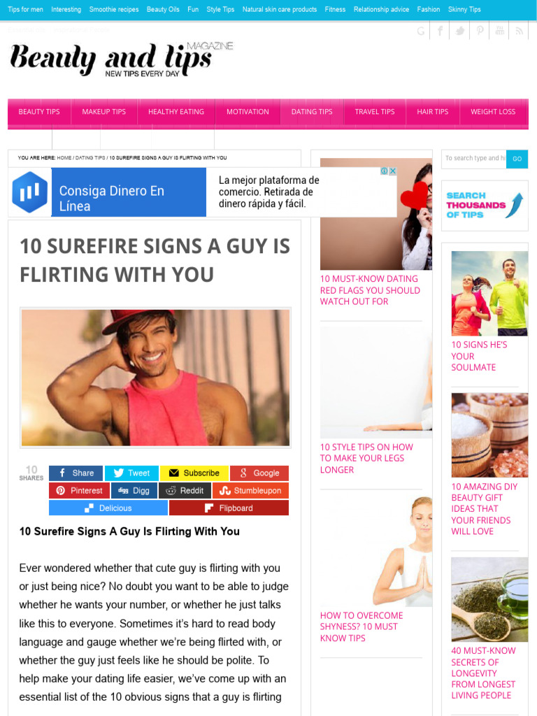 10 Surefire Signs A Guy Is Flirting With You | PDF | Flirting