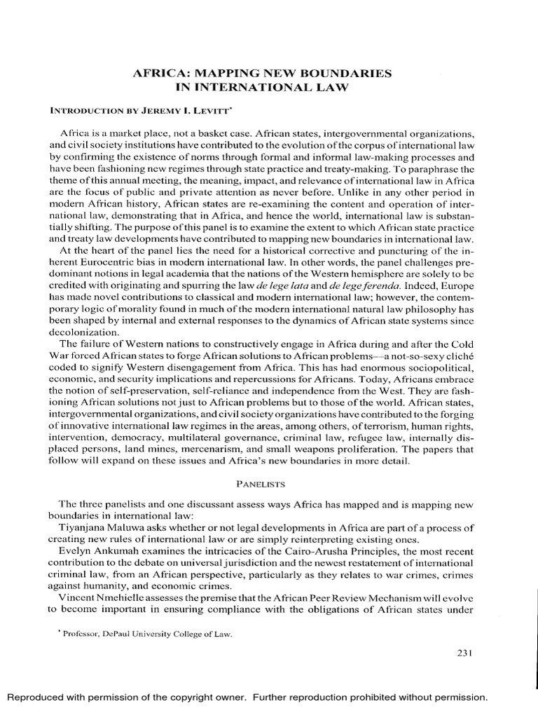 Africa - Mapping New Boundaries in International Law | PDF