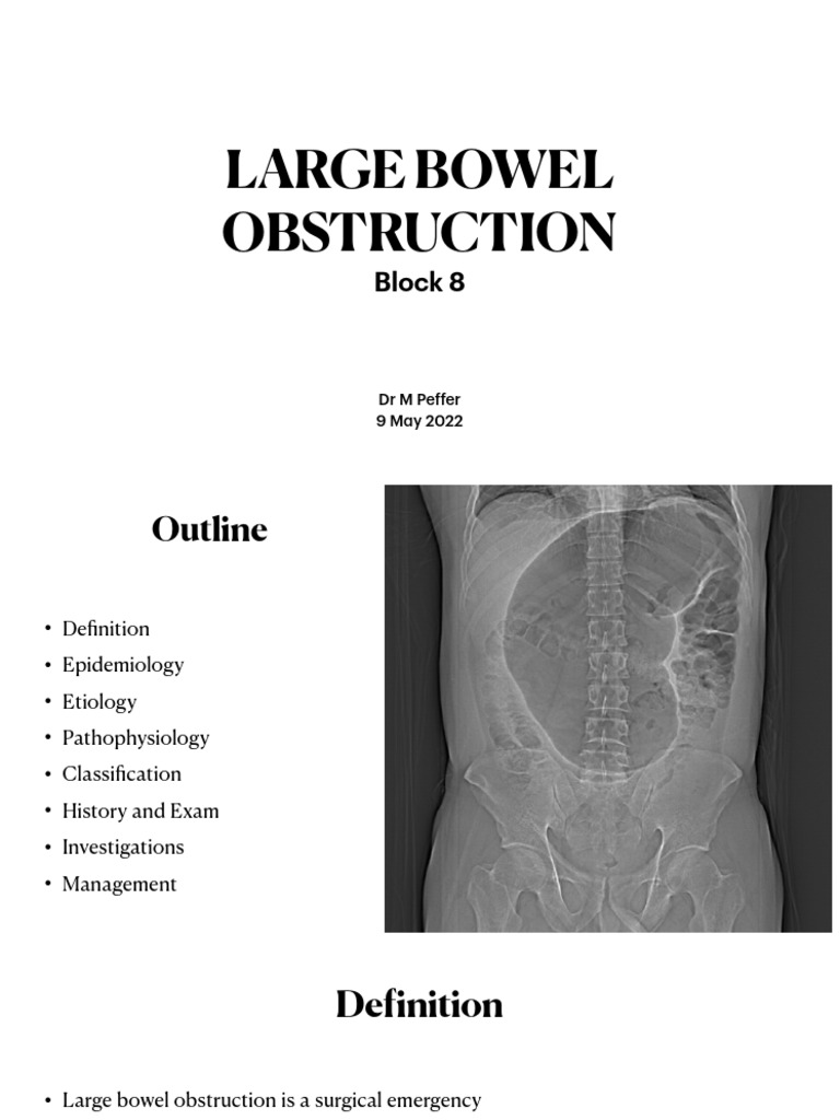 Large Bowel Obstruction | PDF | Large Intestine | Human Diseases And ...