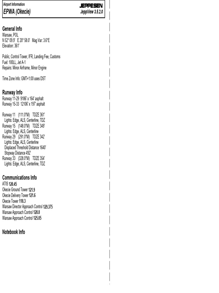 EPWA | PDF | Air Traffic Control | Runway